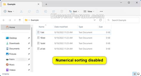Enable Or Disable Numerical Sorting In File Explorer In Windows Windows Forum