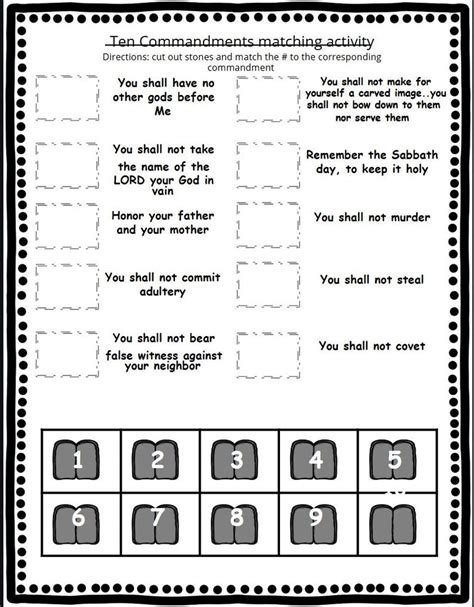 Ten Commandments Activities Etsy
