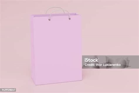 선물을 사들입니다 파스텔 배경에 분홍색의 선물 가방 복사 붙여 넣기 복사 공간 3d 렌더링 가방에 대한 스톡 사진 및 기타 이미지 Istock