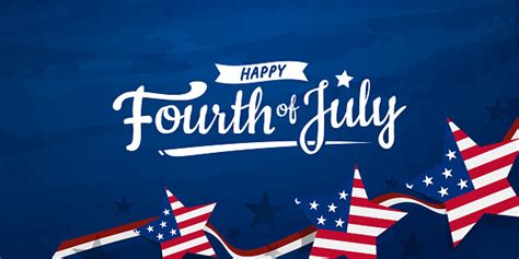 미국 7월 넷째 핸드 레터링 스타 셰이프 미국 국기 그룹블루 수채화 그런지 배경에 리본과 별이 있는 타이포그래피 디자인 0명에 대한 스톡 벡터 아트 및 기타 이미지 Istock