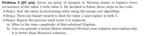 Solved Problem Pts Given An Array Of Integers A Chegg