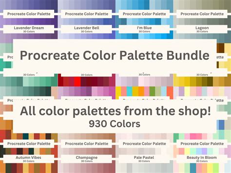 Full Shop Procreate Color Palette Bundle Procreate Color Palette Color Swatches Procreate