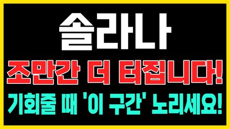 솔라나 조만간 더 터집니다 기회줄 때 이 구간 노리세요 솔라나코인솔라나코인전망솔라나코인분석솔라나목표가