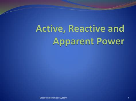 SOLUTION Active Reactive And Apparent Power Studypool