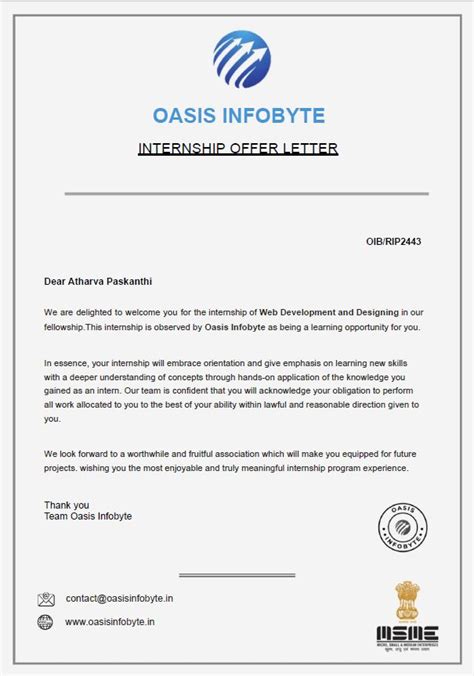 atharva paskanthi on linkedin oasisinfobyte intern webdevelopment