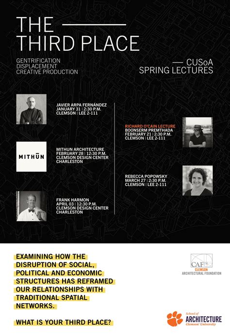 school of architecture announces 2024 spring lecture series clemson news
