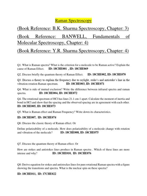 Esr And Raman Che401 Assignment Pdf Raman Spectroscopy Spectroscopy