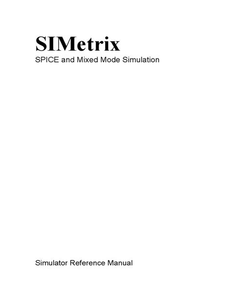 2 Simulatorreference Pdf Pdf Spice Command Line Interface