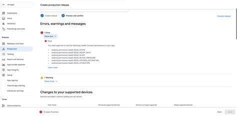 How Can I Resolve The Health Connect Permissions Approval Required In Play Console Error In My