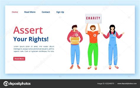 Assert Your Rights Landing Page Vector Template Stock Vector Image By