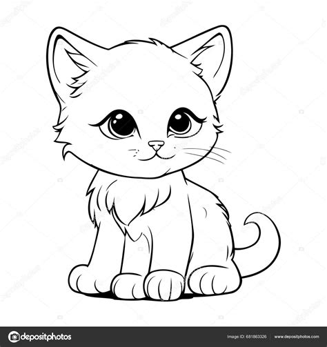 Cartoon Black And White Cat