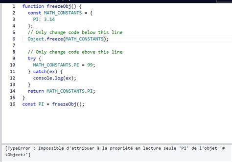 error with prevent object mutation exercise javascript the