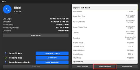 Skytab Pos Employee Shift Summary Report Shift4 Knowledge