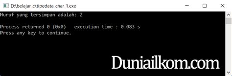 Pengertian Dan Contoh Kode Program Tipe Data Char Bahasa C Duniailkom
