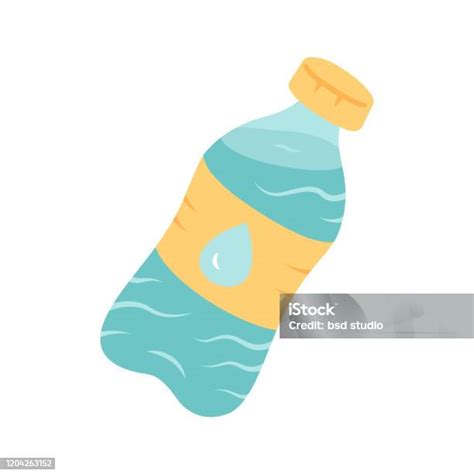 미네랄 워터 플랫 디자인 롱 섀도우 컬러 아이콘 식수를 깨끗하게 합니다 라벨이 붙은 플라스틱 병 무알코올 다과 음료 비 탄산 음료 벡터 실루엣 일러스트레이션 0명에 대한