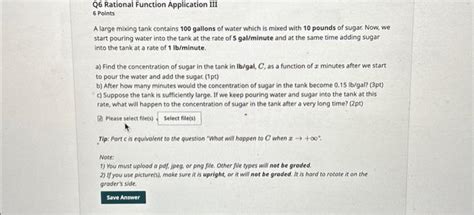 Solved Q6 Rational Function Application Iii 6 Points A Large