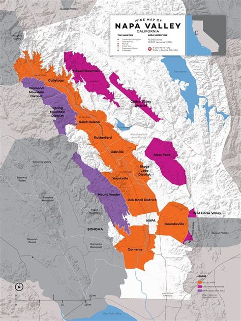 Usa California Napa Valley Wine Map Wine Folly Napa Valley Wine Map