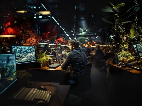 Premium Ai Image Man Working In The Office Generative Ai