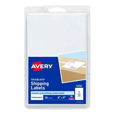 Avery Trueblock Shipping Labels With Sure Feed Technology 5263 Rectangle 2 X 4 White Pack