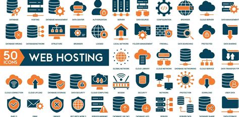 Web Hosting Server Icon With Internet Cloud Storage Computing Network Connection Sign 25463195