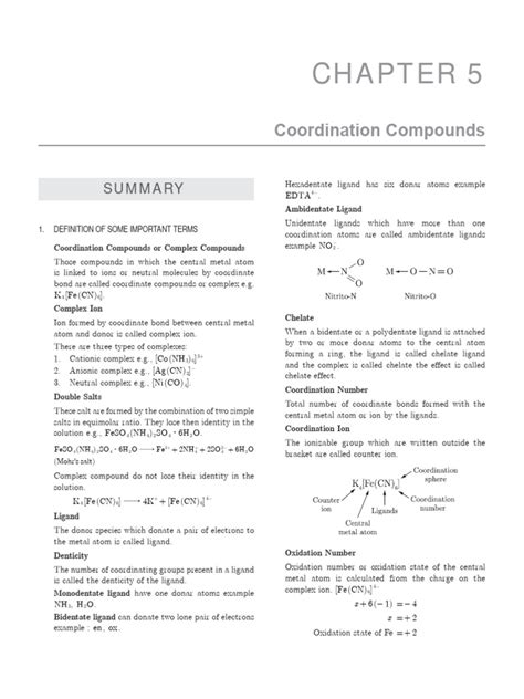 Coordination And Compounds Pdf Coordination Complex Ligand