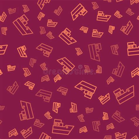 Brown Line Ship Line Path Of Ship Sea Route With Start Point Gps And Black Line Icon Isolated