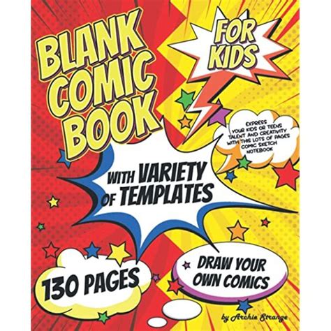 Blank Comic Book Notebook With Blank Comic Templates To Create Your