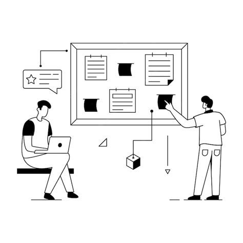 Premium Vector Data Analysis Character Based Line Illustration