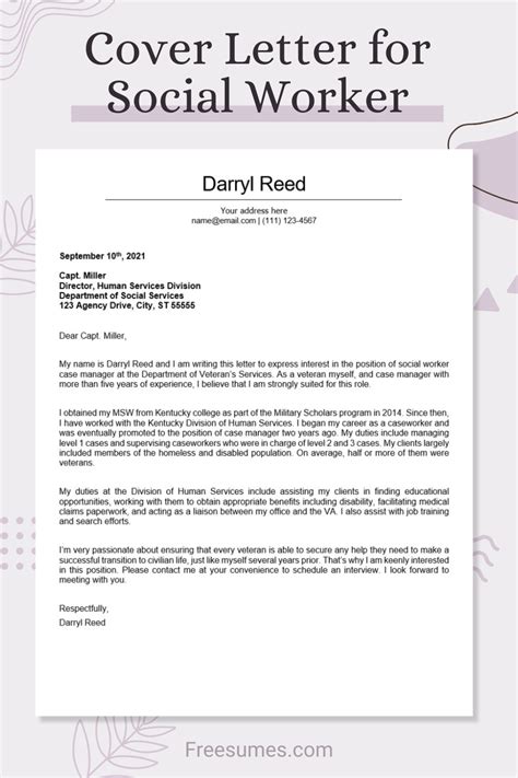 Excellent Cover Letter Examples For A Social Worker Freesumes Job Cover Letter Cover Letter
