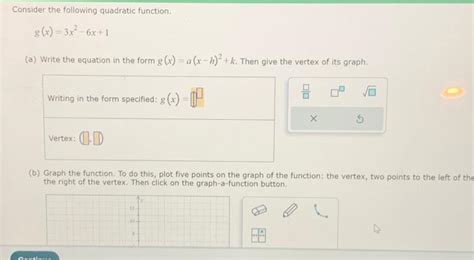 Solved Consider The Following Quadratic Function