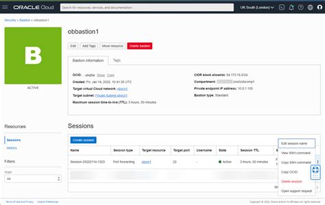 Oracle Base Oracle Cloud Infrastructure Oci Create A Bastion