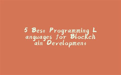5 Best Programming Languages For Blockchain Development 拾光赋