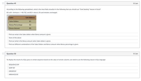 Solved Question 42 05 Pts If We Need To Write A Sql Query