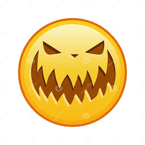 Scary Halloween Face Large Size Of Yellow Emoji Smile Stock Vector