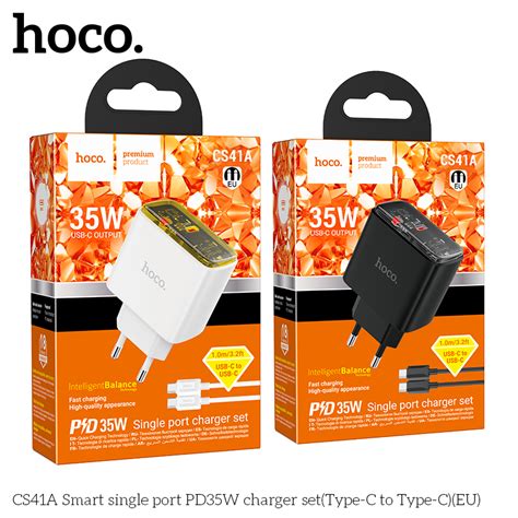 BỘ SẠC MỘT CỔNG THÔNG MINH HOCO CS A PD W TYPE C TO TYPE C EU