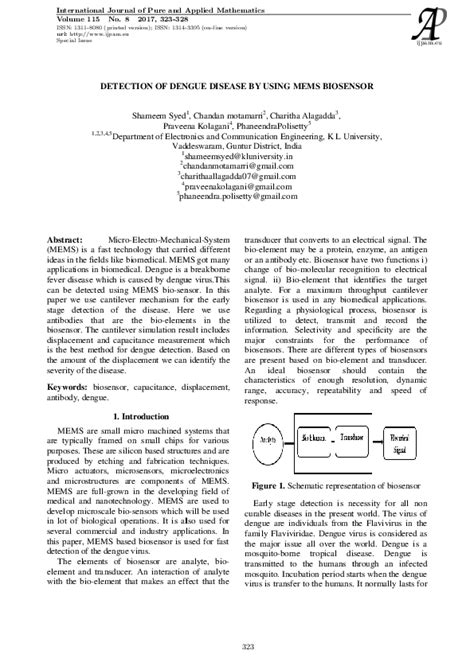 Pdf Detection Of Dengue Disease By Using Mems Biosensor