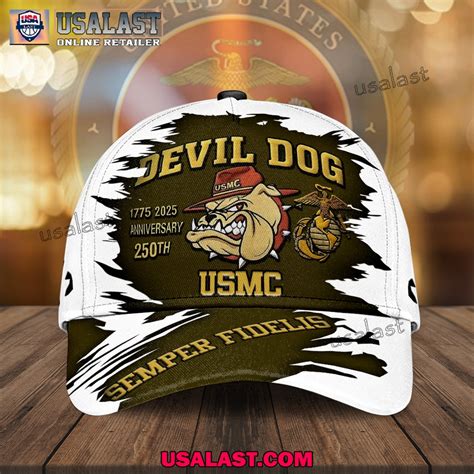 Hot Us Marine Corps Devil Dog 250th Annivesary Classic Cap