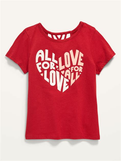 Short Sleeve Lattice Back Graphic T Shirt For Girls Old Navy
