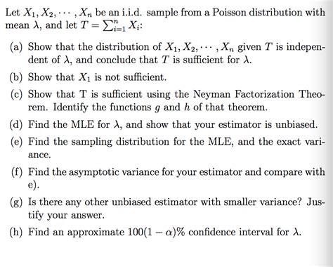 Solved Let X1 X2 X N Be An I I D Sample From A Poisson