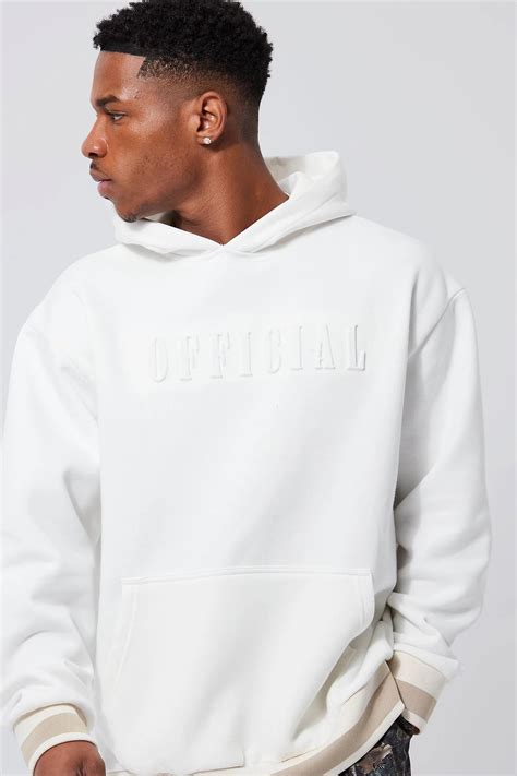Boohooman Oversized Official Debossed Hoodie Garmisland