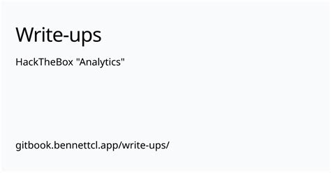 Hackthebox Analytics Write Ups