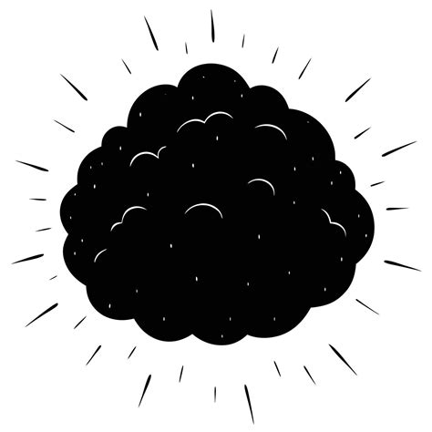 Single Dark Cloud Silhouetted Surrounded By Light Clouds On White Background 53548541 Vector Art
