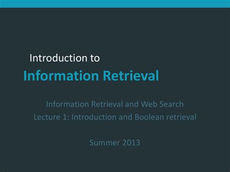 Introduction To Information Retrieval