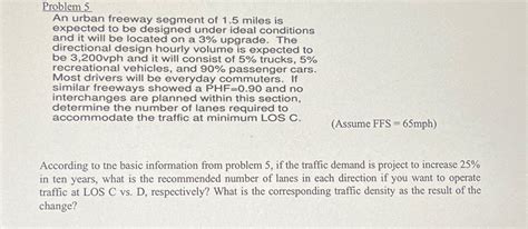 solved problem 5an urban freeway segment of 1 5 ﻿miles is