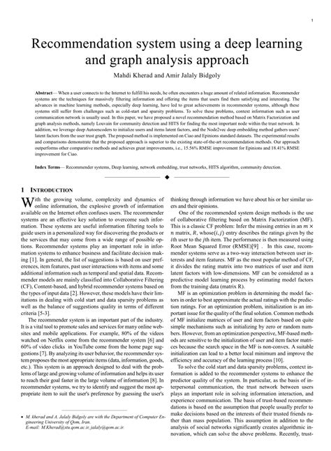 Pdf Recommendation System Using A Deep Learning And Graph Analysis Approach