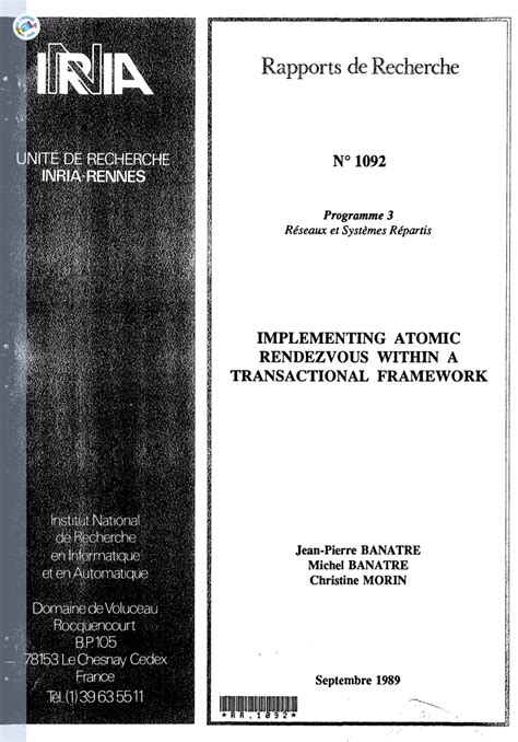Pdf Implementing Atomic Rendezvous Within A Transactional Framework