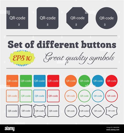 qr code sign icon scan code symbol big set of colorful diverse high quality buttons vector