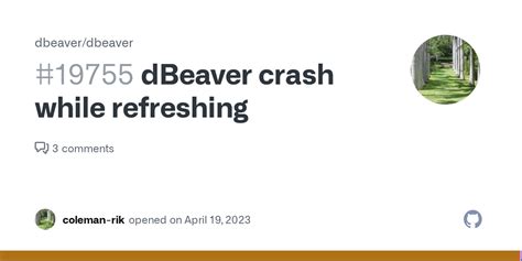 Dbeaver Crash While Refreshing · Issue 19755 · Dbeaverdbeaver · Github