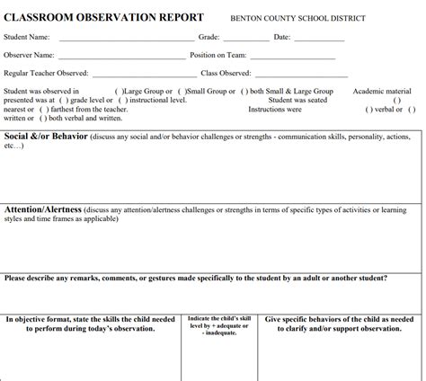 16 Classroom Observation Report Samples [pdf And Word]