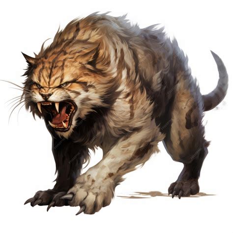 Premium Ai Image Furious Feline Striking Hyperrealist Depiction Of A